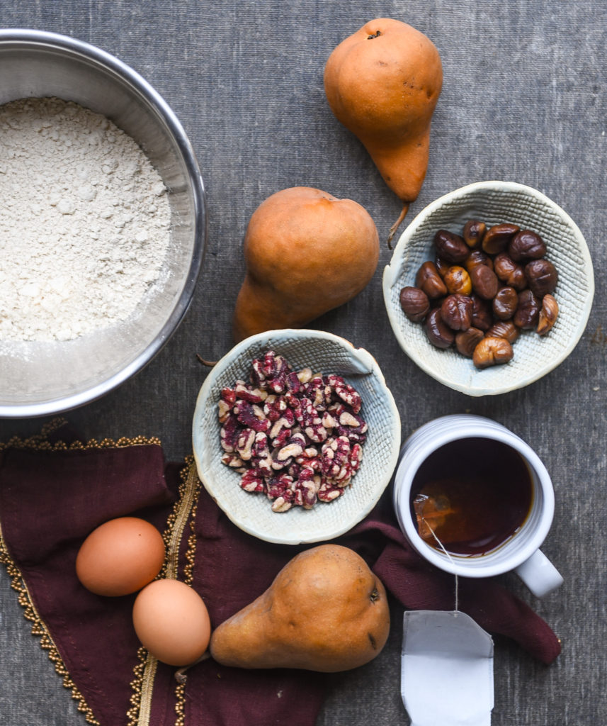 Chestnut Crêpe with Tea Poached Pears | Nourish Deliciously