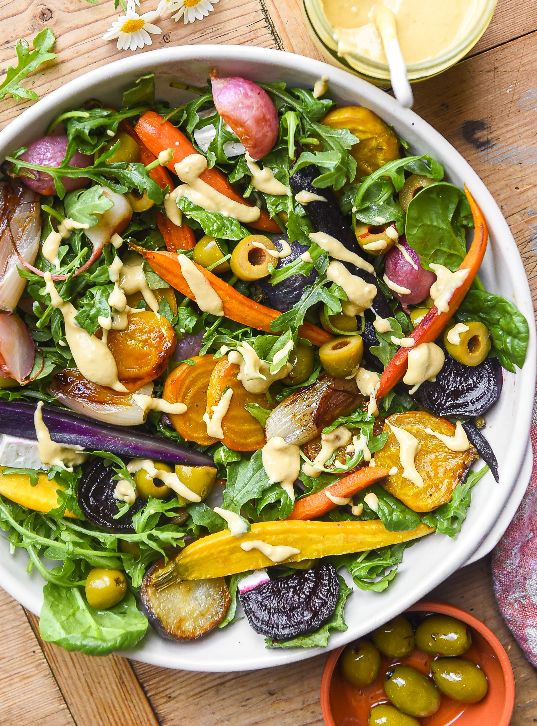 Roasted Spring Roots & Greens With Creamy Tahini Sauce | Nourish ...