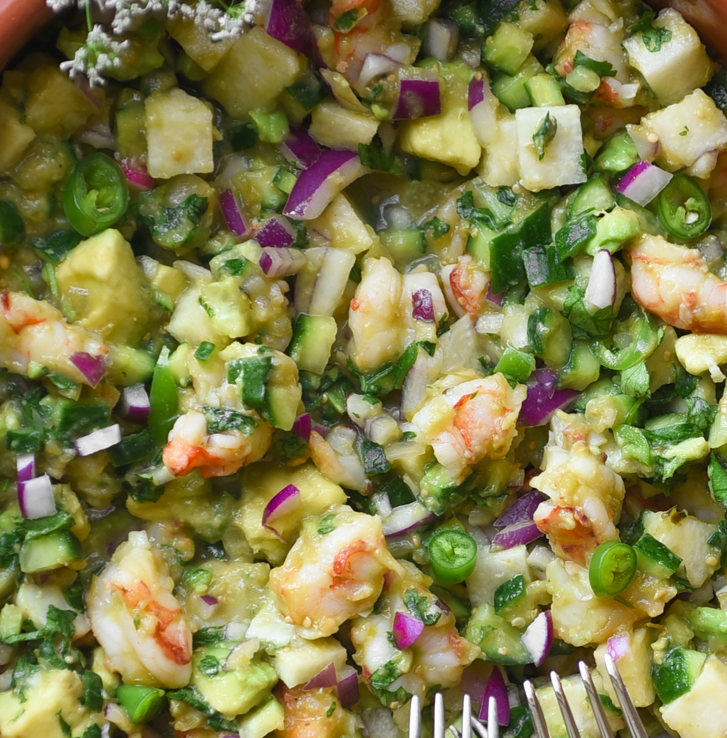 Shrimp Aguachile Tostada | Nourish Deliciously