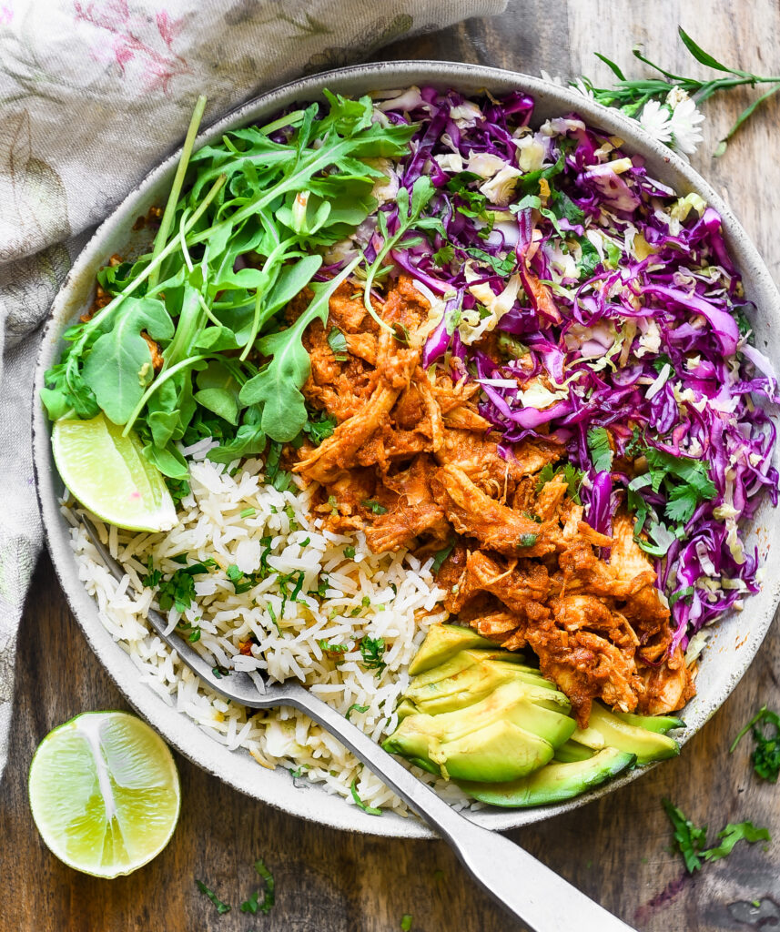 Tinga Chicken Polenta Bowl | Nourish Deliciously