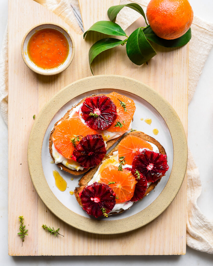 Citrus +Whipped Ricotta Toast | Nourish Deliciously