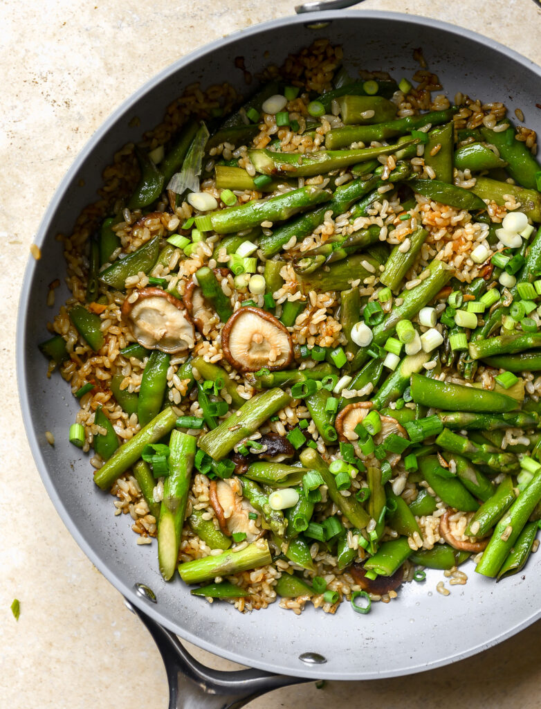 Sesame Ginger Fried Rice with Spring Veggies | Nourish Deliciously