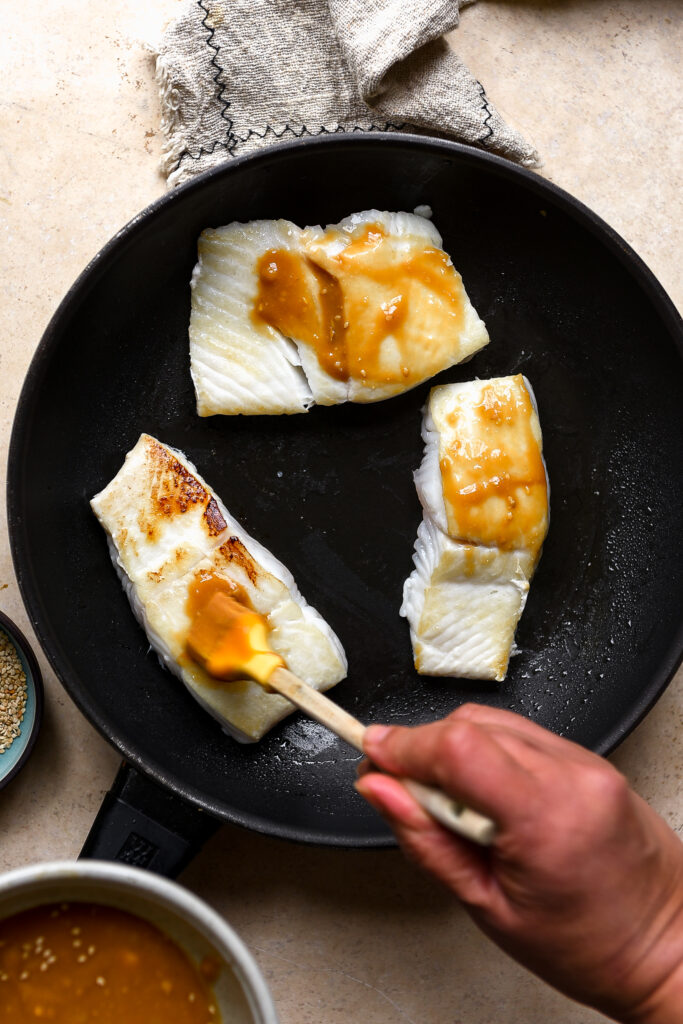 Miso Sesame Glazed Halibut | Nourish Deliciously
