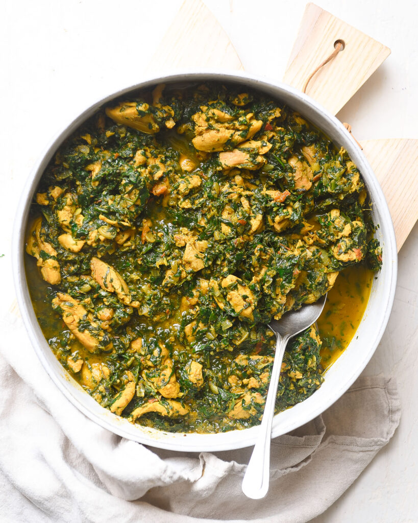 Spinach and Chicken Curry~Palak Saag Murg | Nourish Deliciously