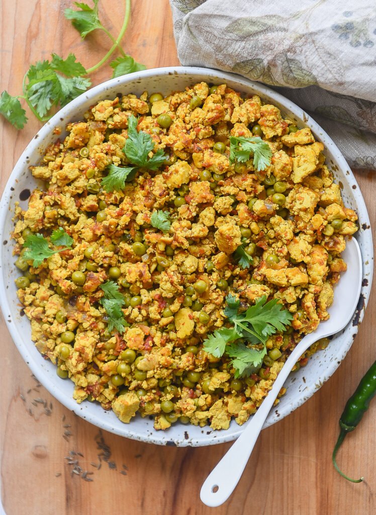 Paneer Bhurji (Scrambled Paneer with Peas) | Nourish Deliciously